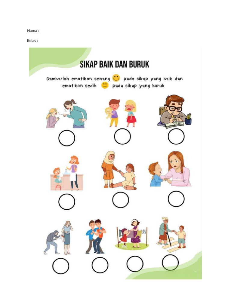 Aktivitas Gambar Sikap Baik dan Buruk | PDF