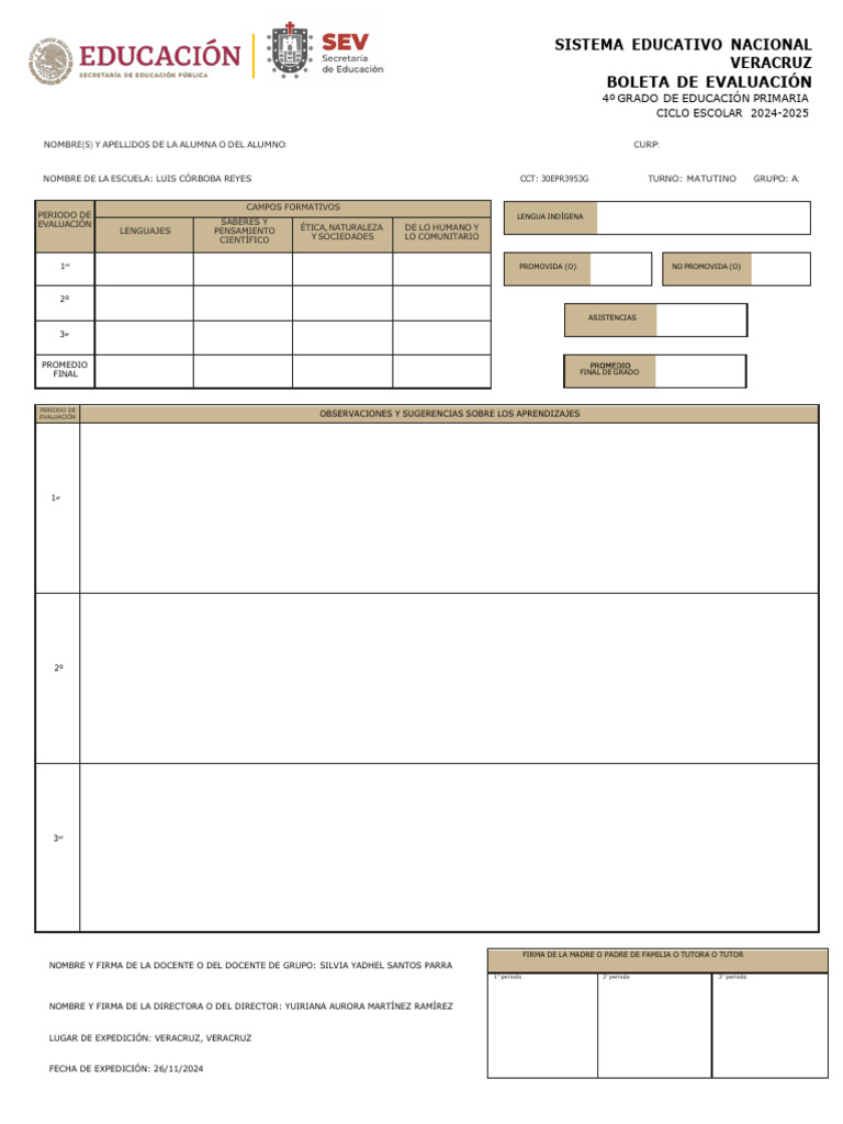 Boleta Editable 4° | PDF | Aprendizaje | Enseñando