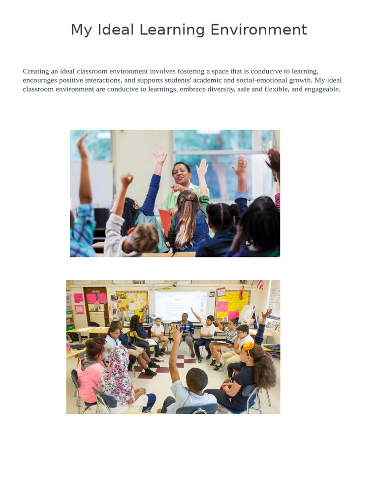 Ideal Classroom Environment Essentials | PDF