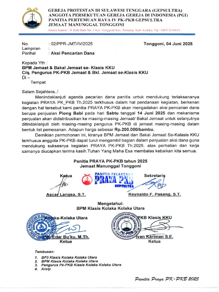 Surat Pencarian Dana - Praya PKB | PDF