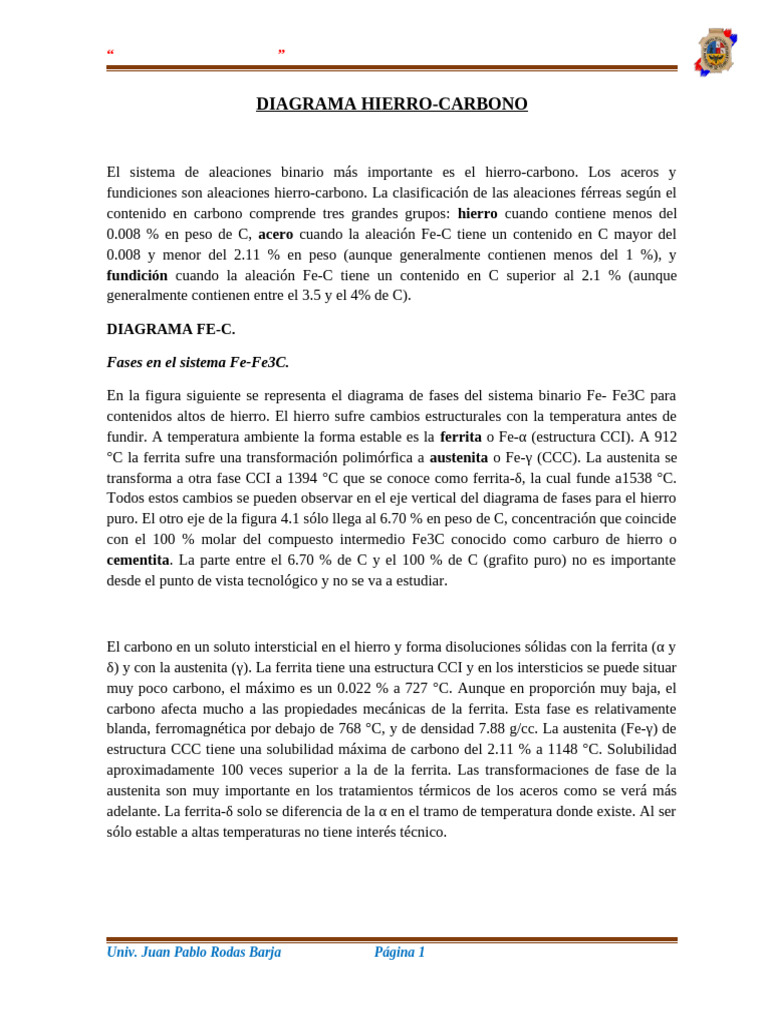 Diagrama Hierro-Carbono | PDF | Tratamiento a base de calor | Química Física