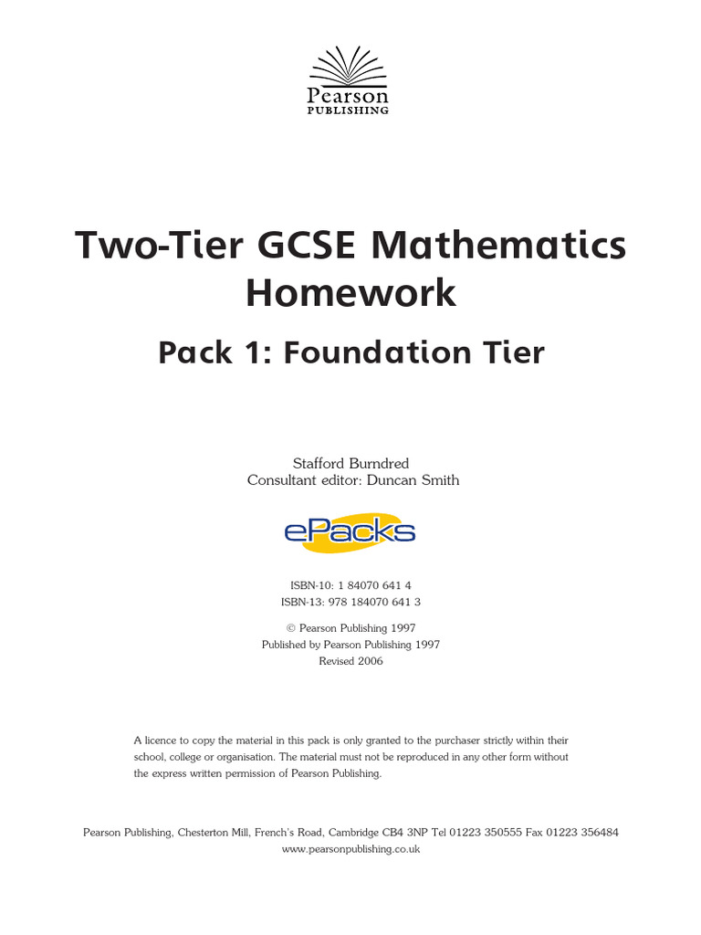 GCSE Maths Homework Pack: Foundation | PDF | Mathematics | Arithmetic