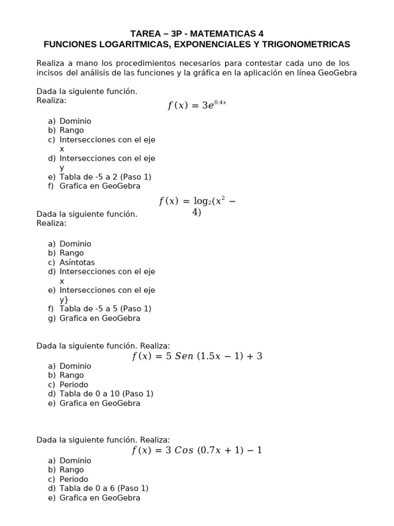 TU M4 P3 FunLogExpTrig | PDF