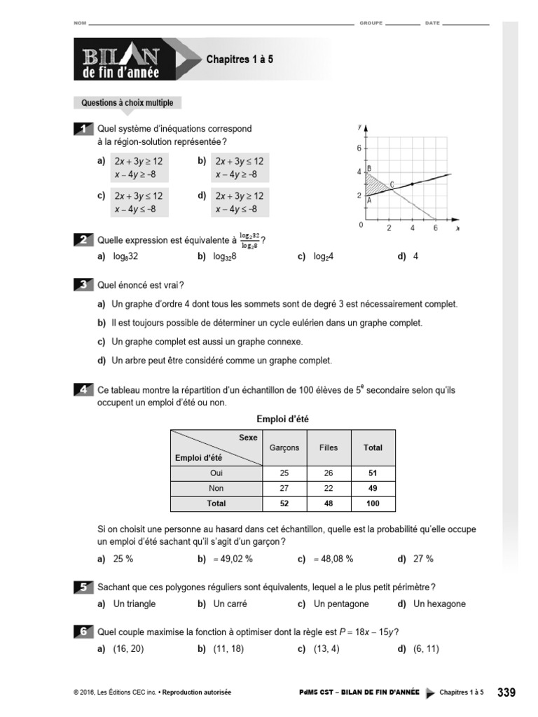 Questions de mathématiques et probabilités | PDF | Théorie des graphes ...