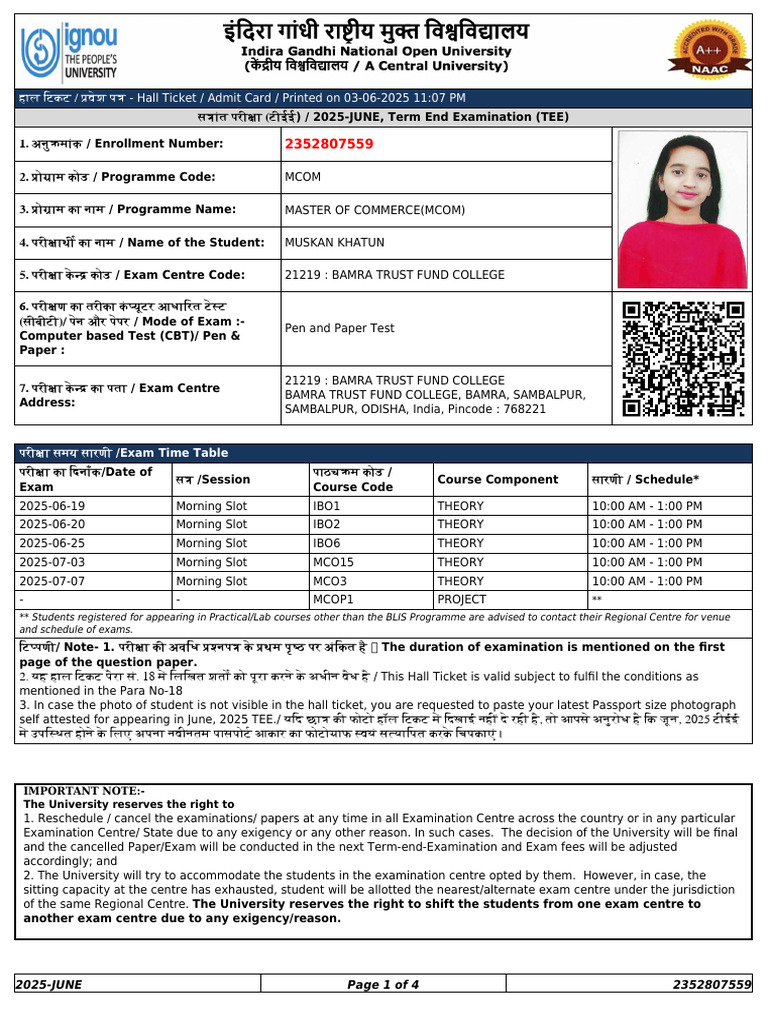 Admit Card 2352807559 | PDF