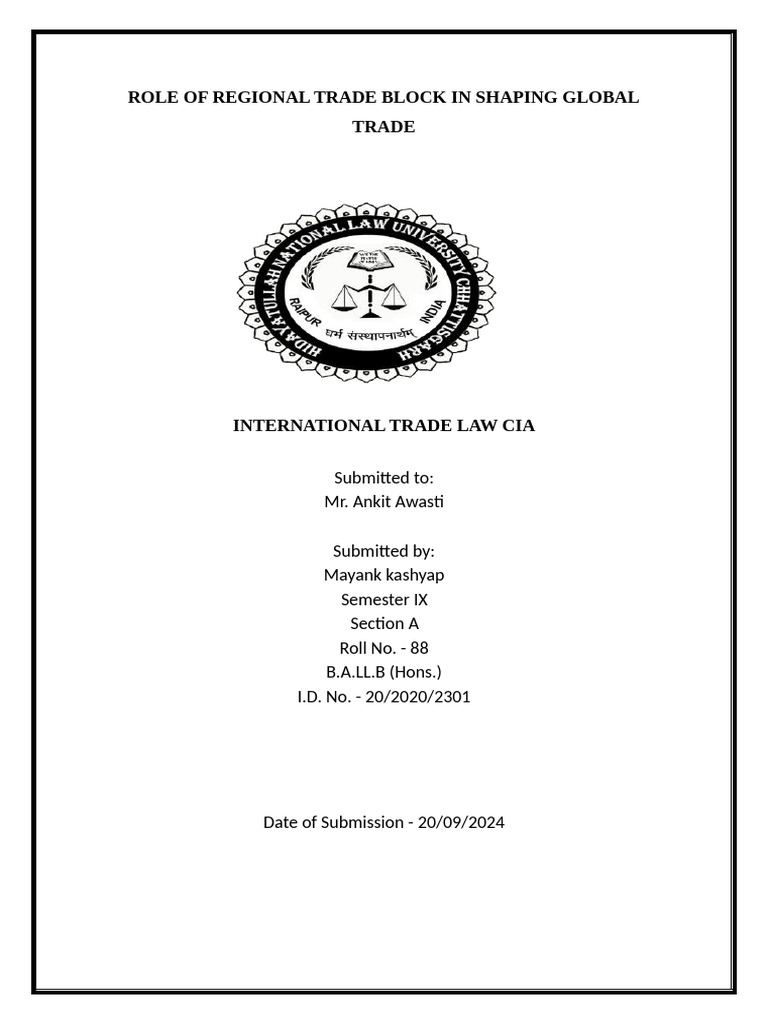 Impact of Regional Trade Blocs on Global Trade | PDF | Trade Agreements ...