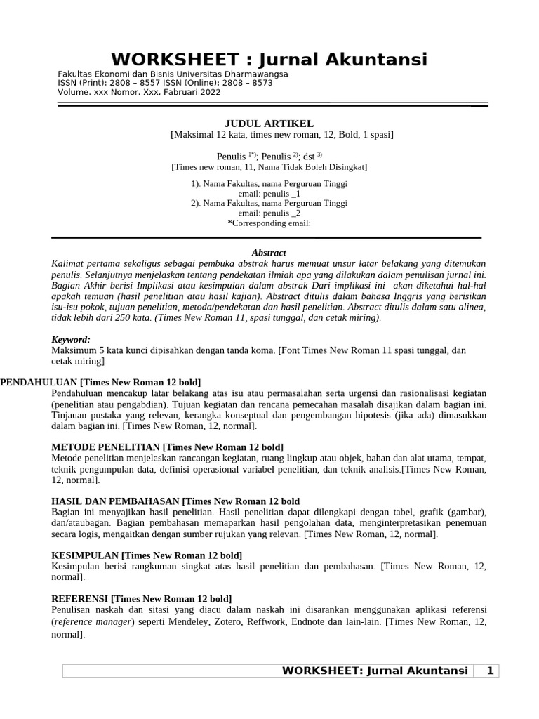Contoh Draft Jurnal Akuntansi | PDF