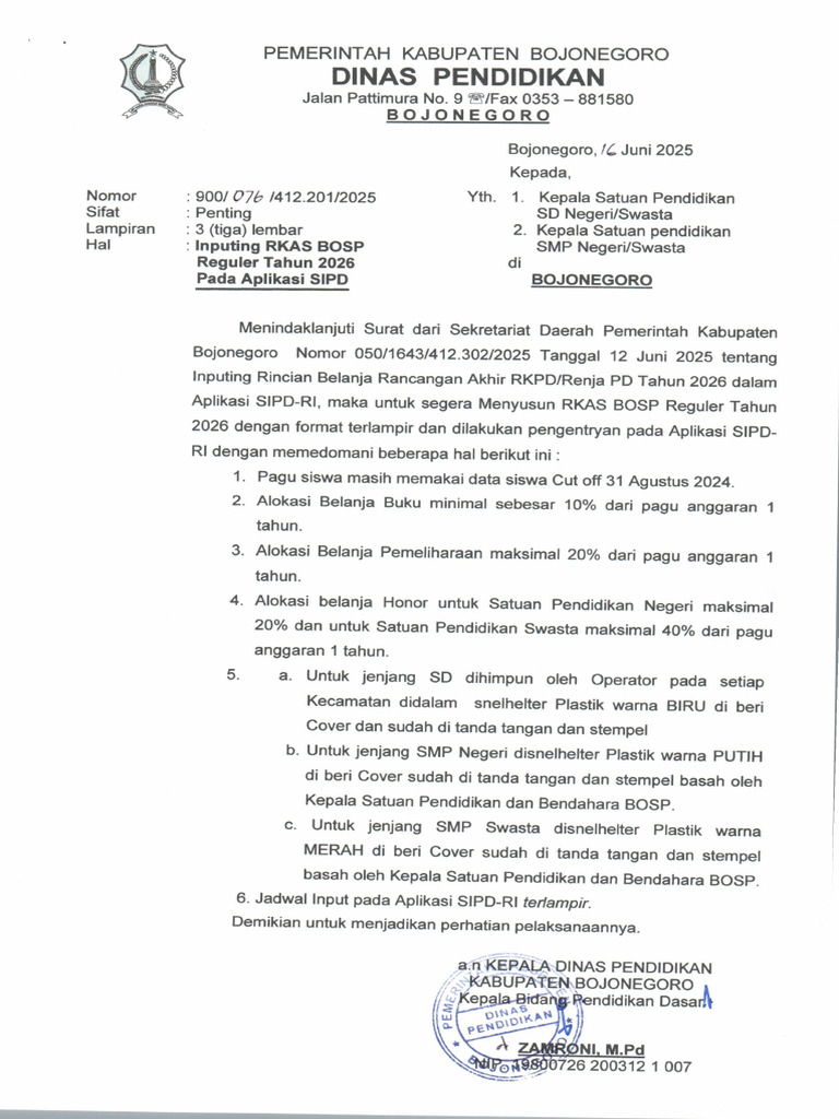 Inputing RKAS BOSP Reguler Tahun 2026 Pada Aplikasi SIPD | PDF