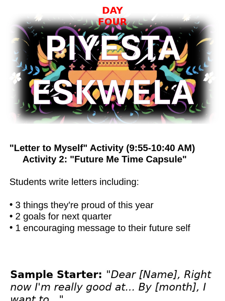 Day Four Piyesta Eskwela | PDF