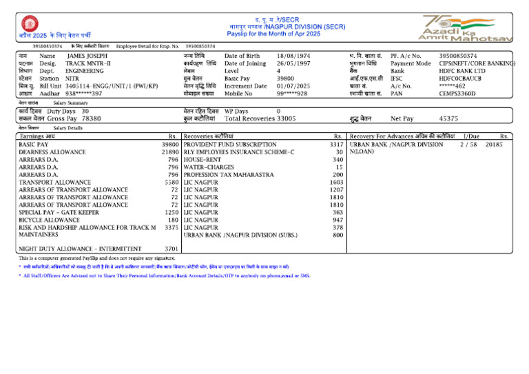 Pay Slip Pdf202504 | PDF