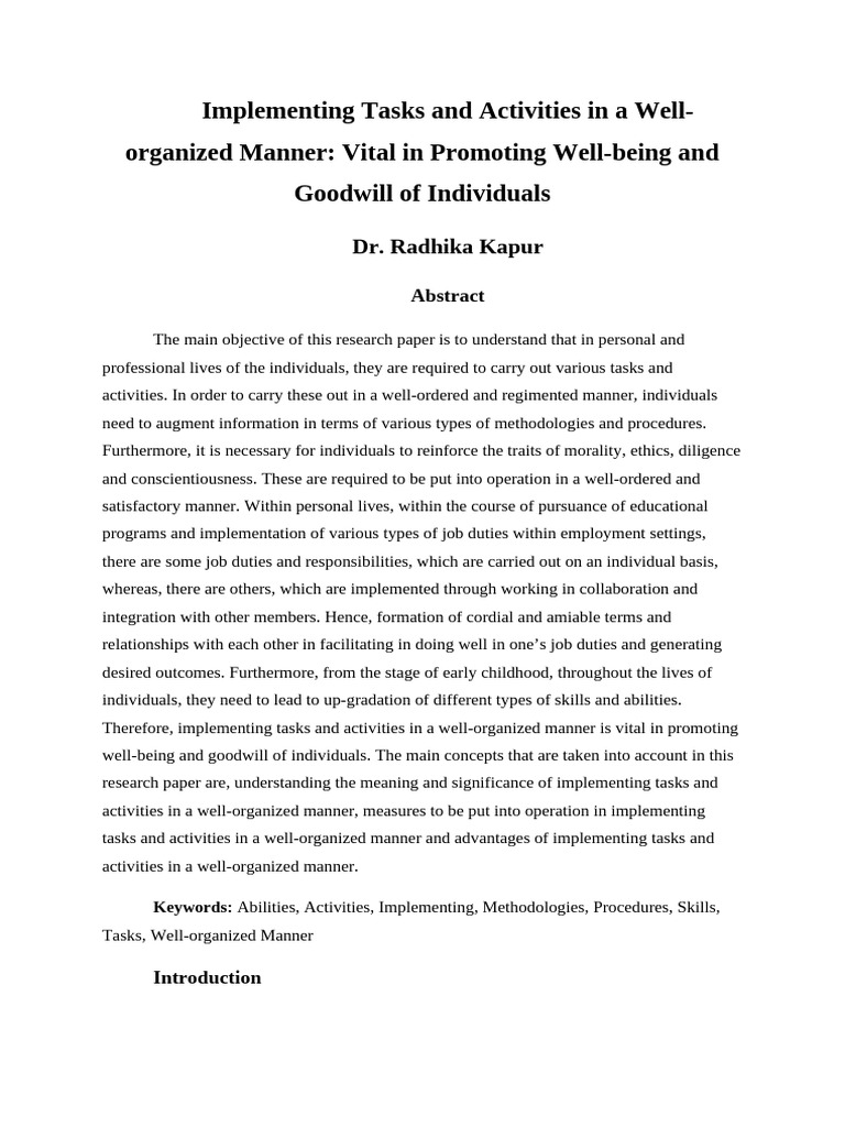 Implementing Tasks and Activities 28 | PDF | Methodology | Motivational