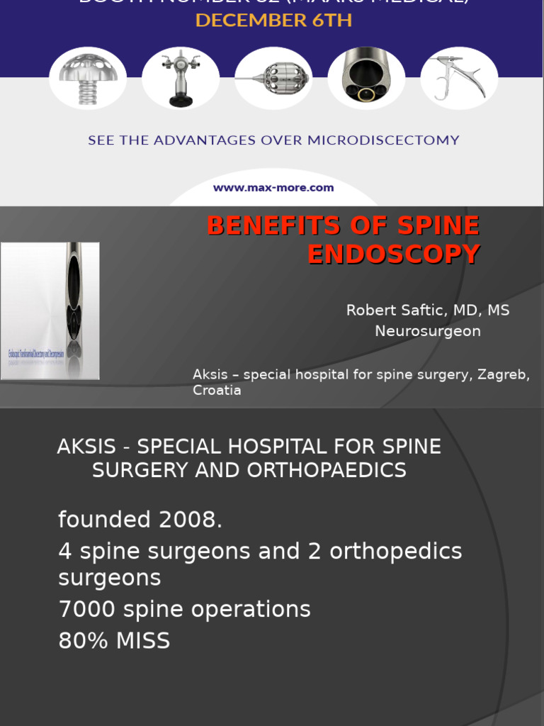 Benefits of Spine Endos | PDF | Surgery | Orthopedic Surgery