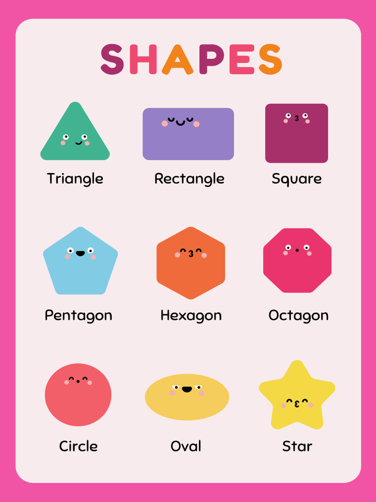 Colourful Cute 2D Shapes Poster | PDF
