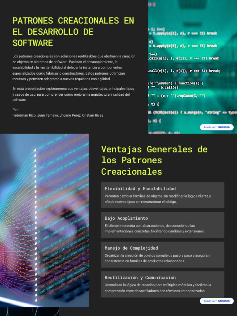 Patrones Creacionales en El Desarrollo de Software | PDF | Software | Escalabilidad