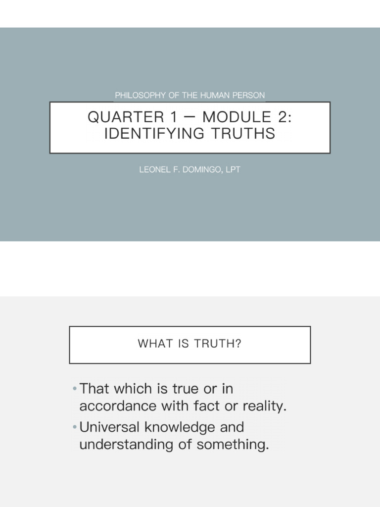 Philosopy Q1 Module 2 | PDF