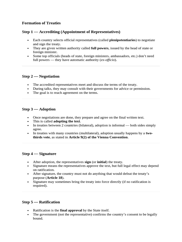 Formation of Treaties | PDF