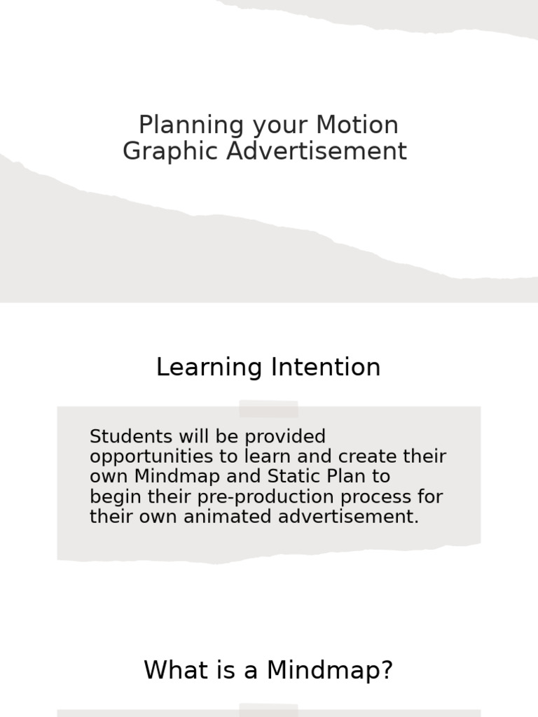 2.2 Planing Your Motion Graphic Advertisement | PDF