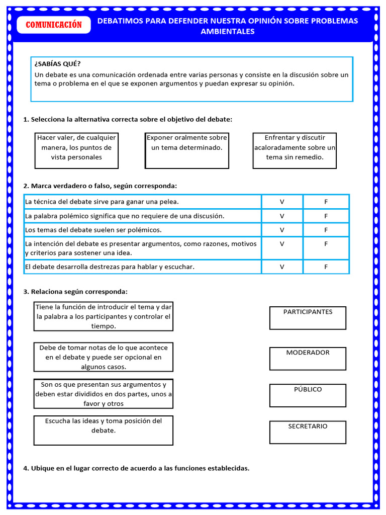 Debatimos para Defender Nuestra Opinión Sobre Problemas Ambientales | PDF