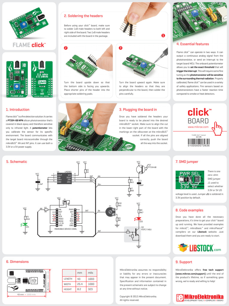 Flame Click Manual v100 1483760 | PDF | Sensor | Electronics
