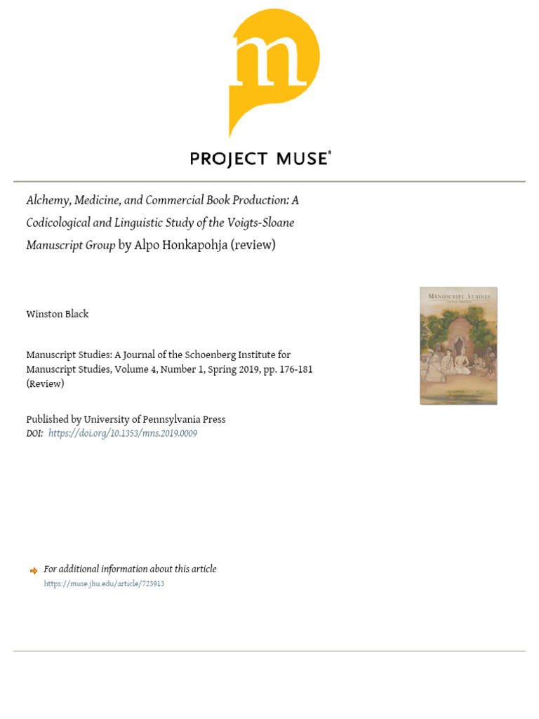 Voigts-Sloane Manuscript Study Review | PDF | Alchemy | Books