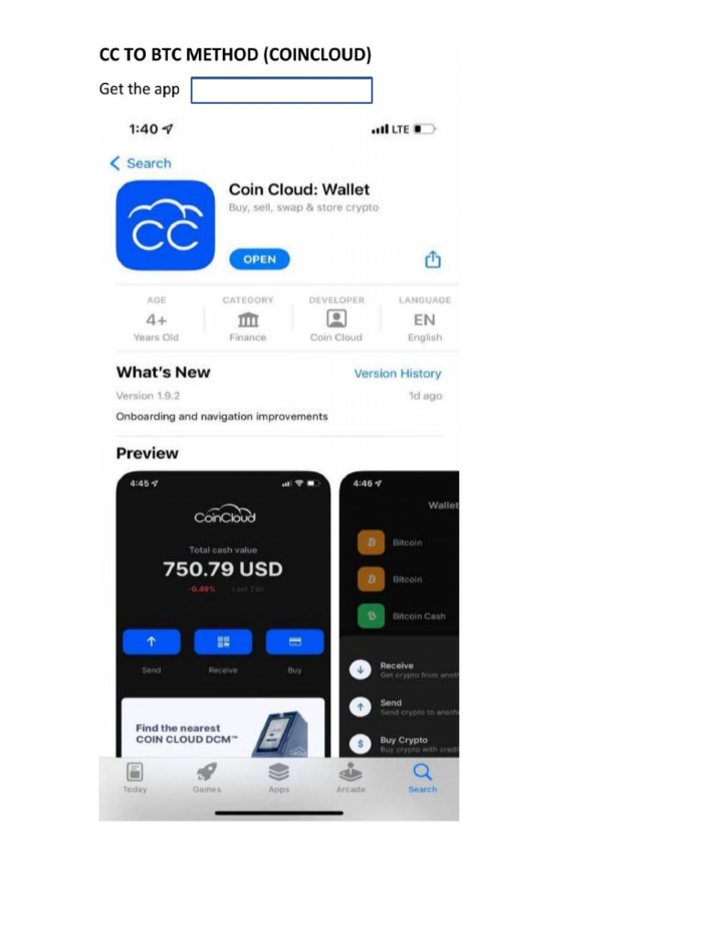 CC To BTC Method (Coincloud) by Shops - Logs | PDF