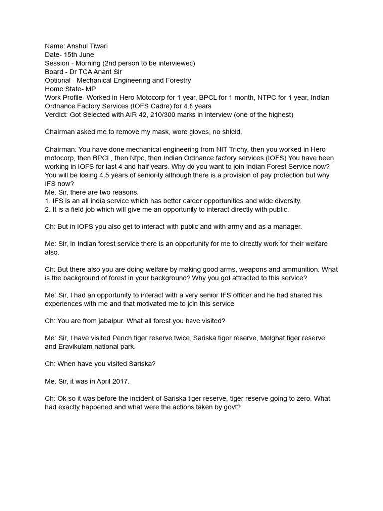 Anshul Tiwari Interview Transcript | PDF | Climate Change | Natural Environment