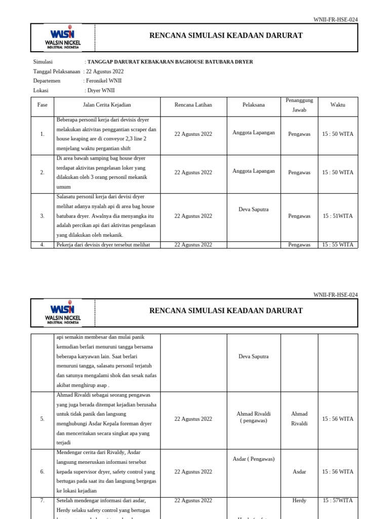 Format Simulasi Drill | PDF