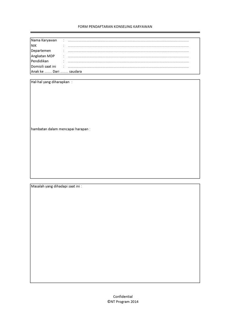 Formulir Konseling Karyawan | PDF