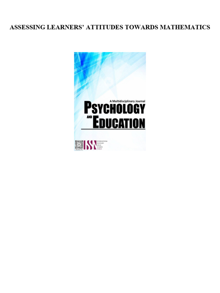 Assessing Learners' Attitudes Towards Mathematics Instruction at ...