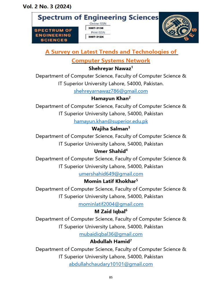 A Survey On Latest Trends and Technologies of Computer Systems Network ...