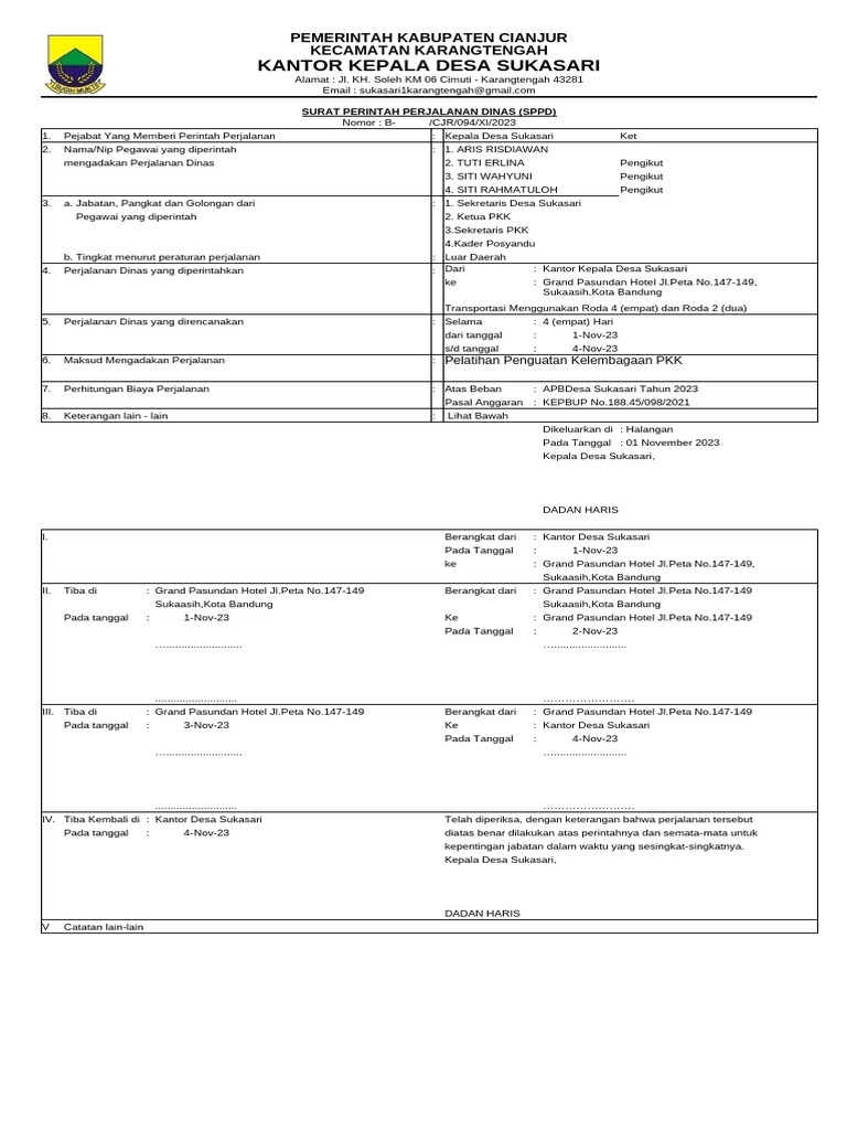 SPPD 2022 Luar Daerah | PDF