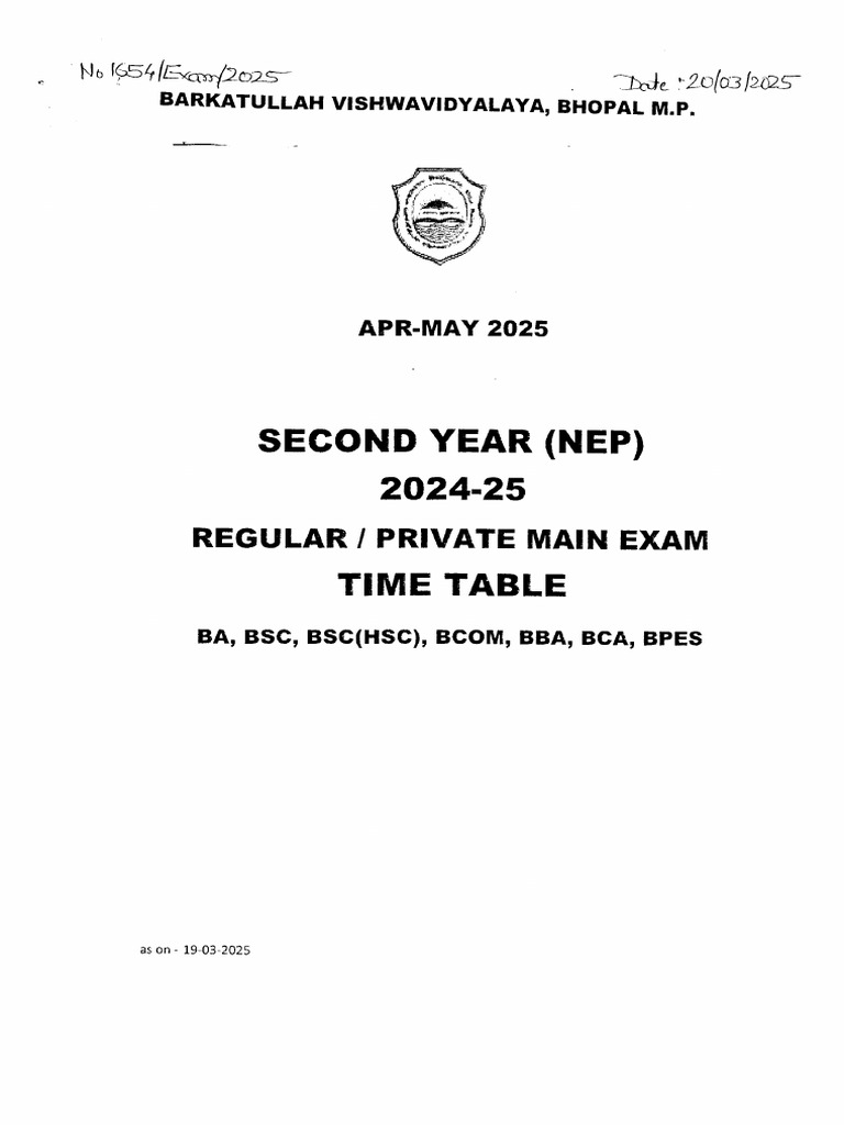 2 Year Time Table | PDF