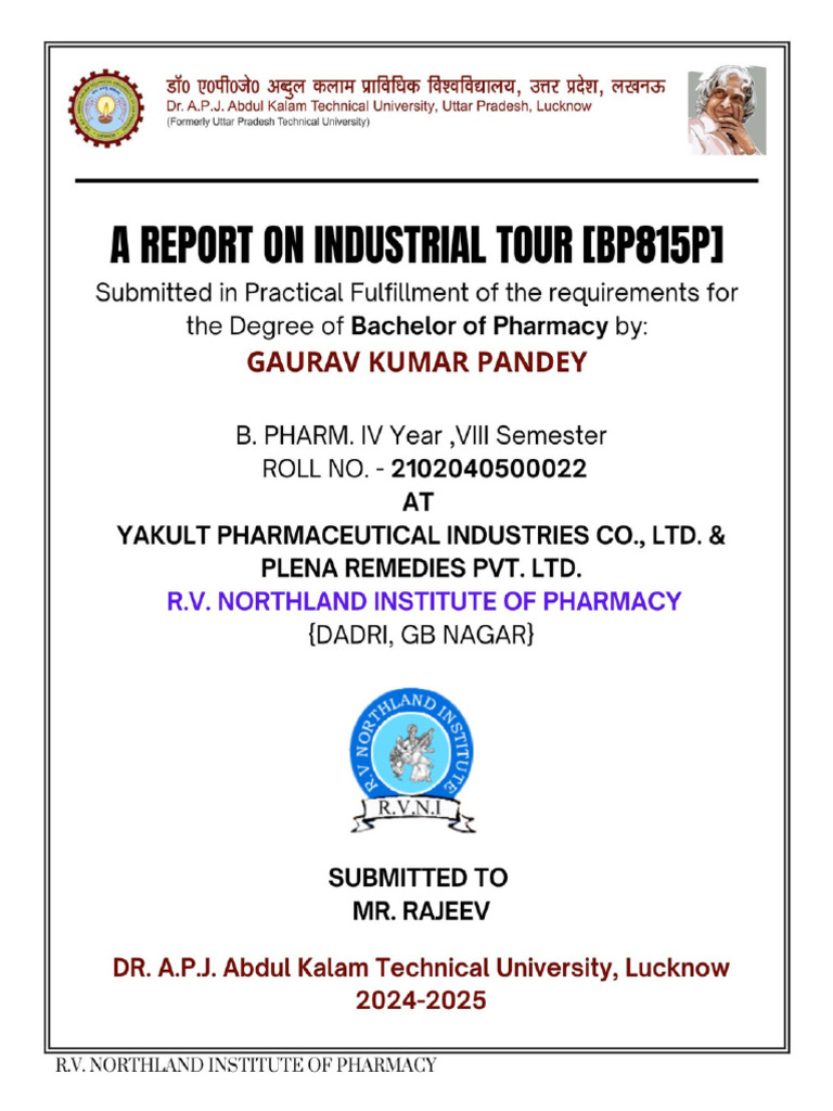 Industrial Tour Report - 20250529 - 202303 - 0000 | PDF | Tablet ...
