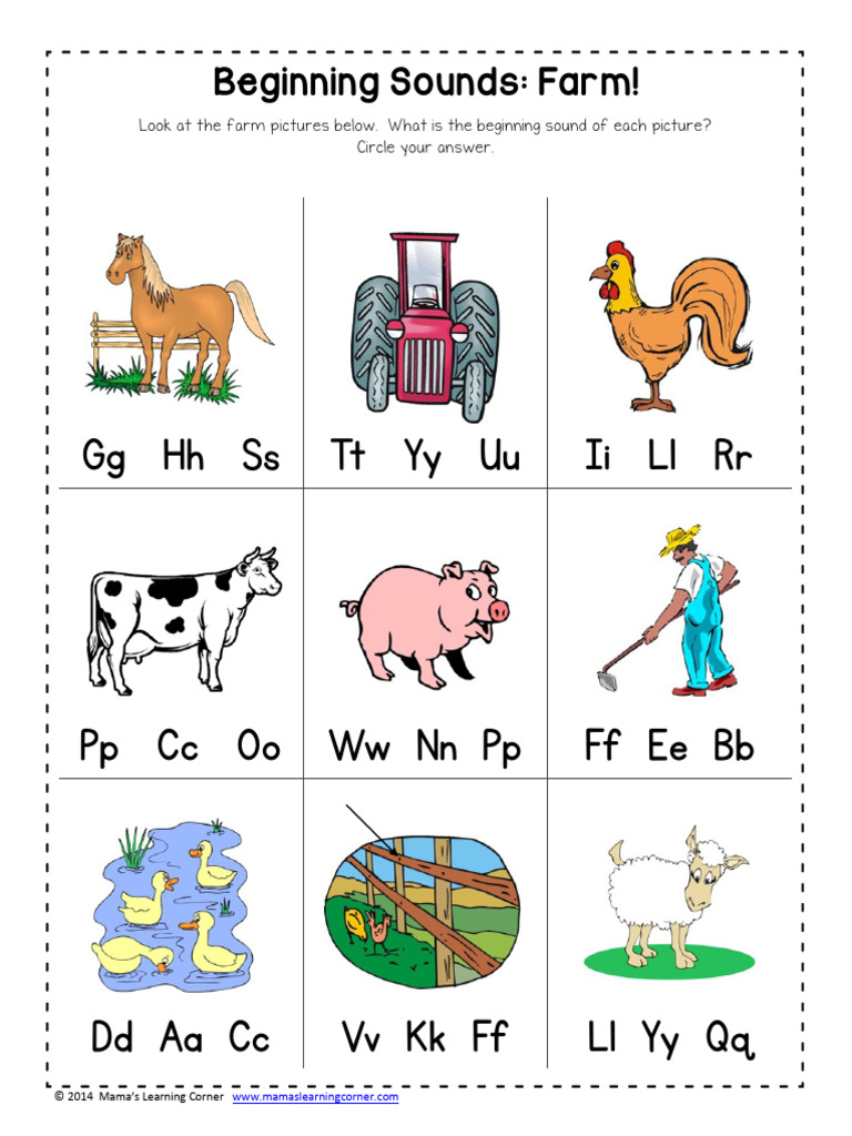 Beginning Sounds Farm | PDF