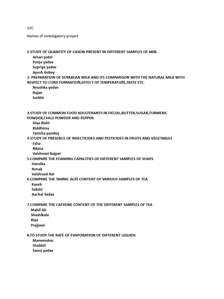 12C Investigatory Project | PDF