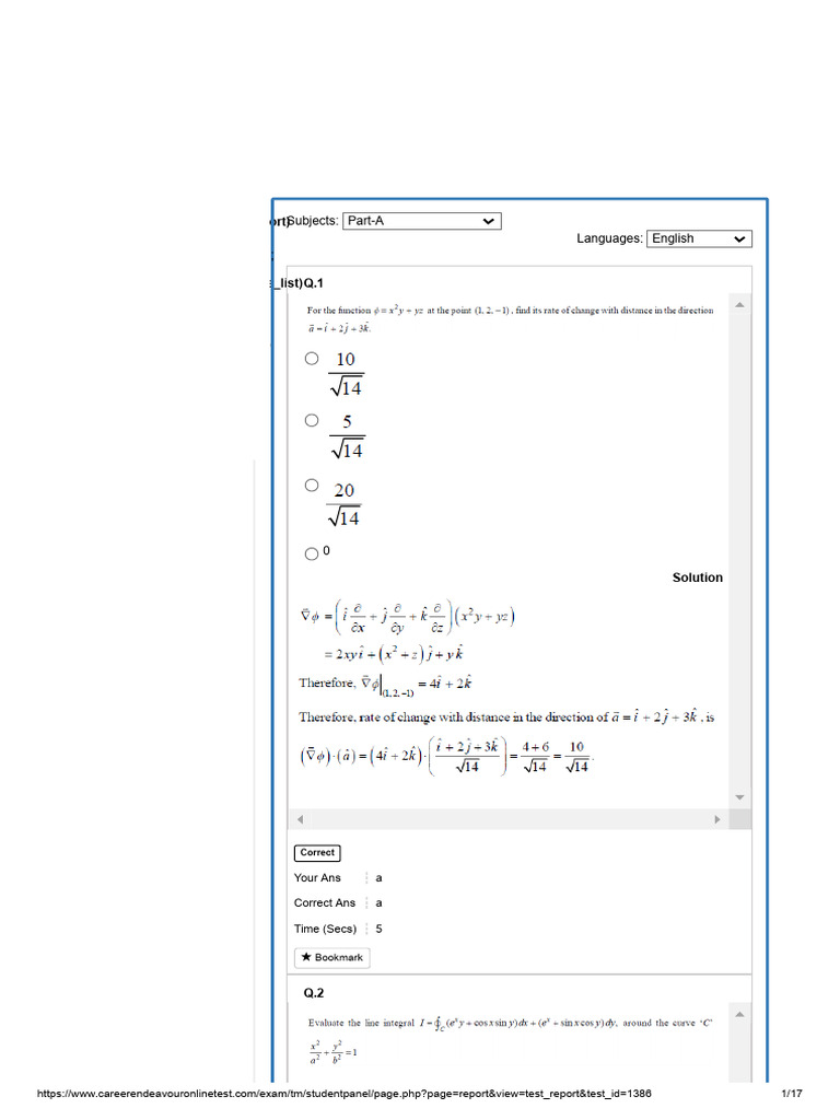 Gate MP Test 01 Final Solution | PDF | Eigenvalues And Eigenvectors ...