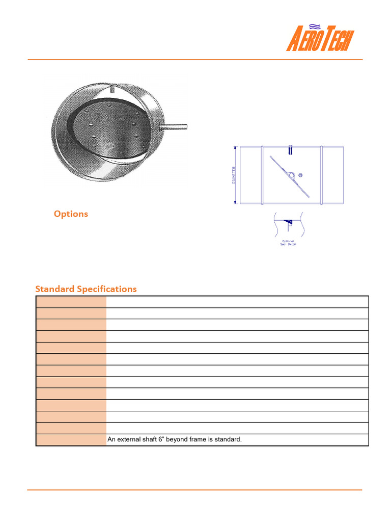 Round Volume Control Damper (1.2frame, 1.6blade) - v20170801 | PDF