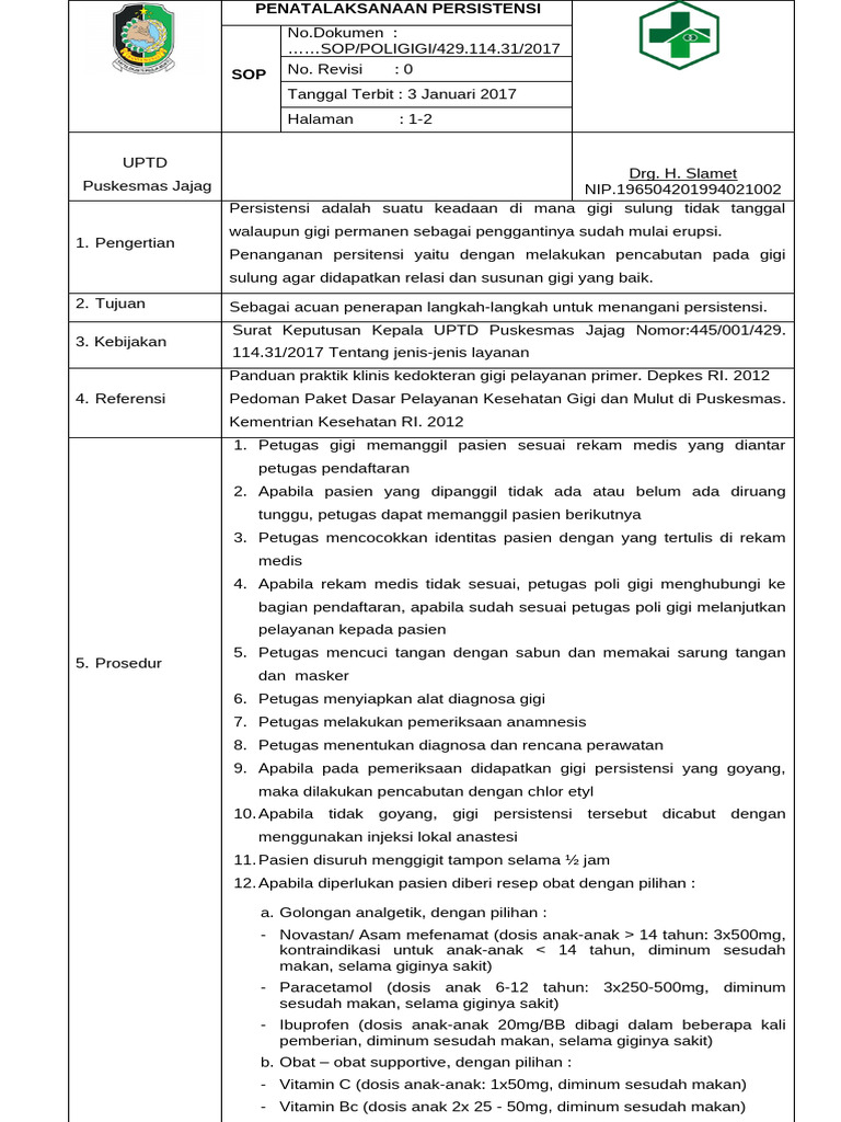 34 Sop Penanganan Persistensi | PDF