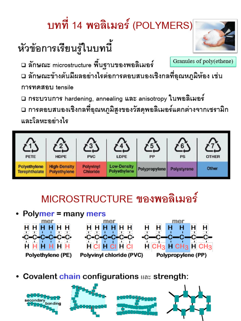 Engineering Materials Ch14 Polymers | PDF