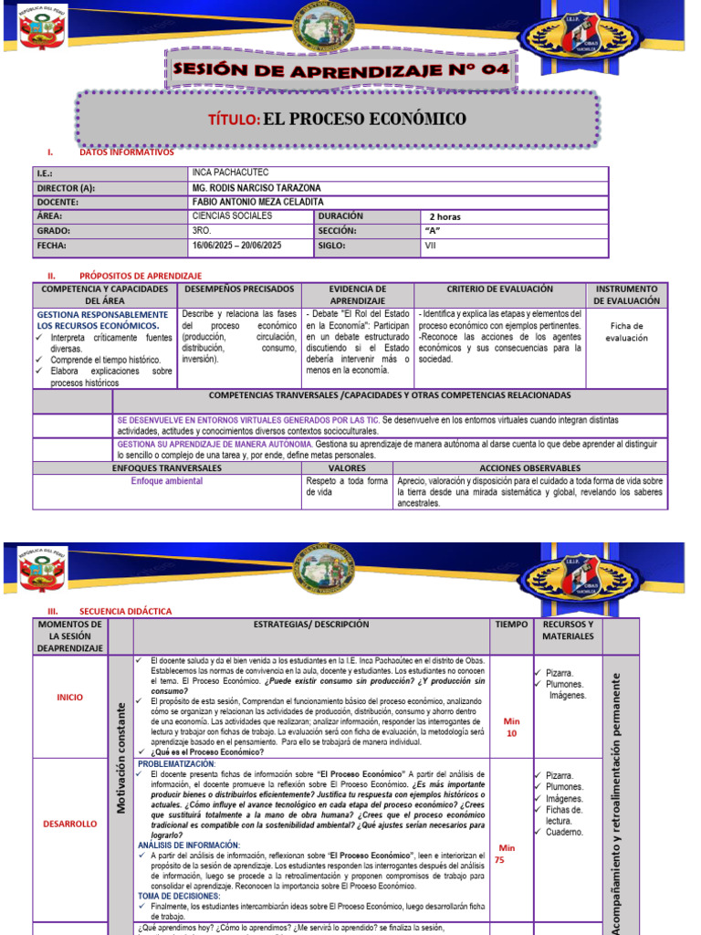 Sesión. CC - Ss. 3ro. N4 | PDF | Aprendizaje | Evaluación
