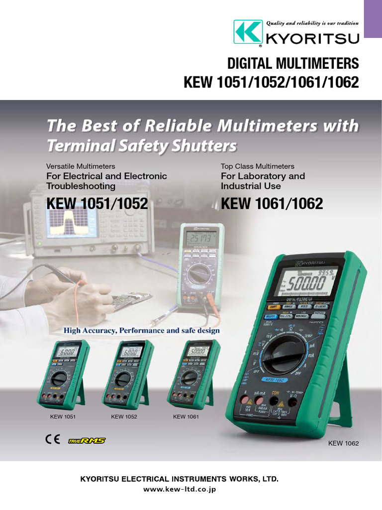Reliable Digital Multimeters KEW 1051-1062 | PDF | Fuse (Electrical ...