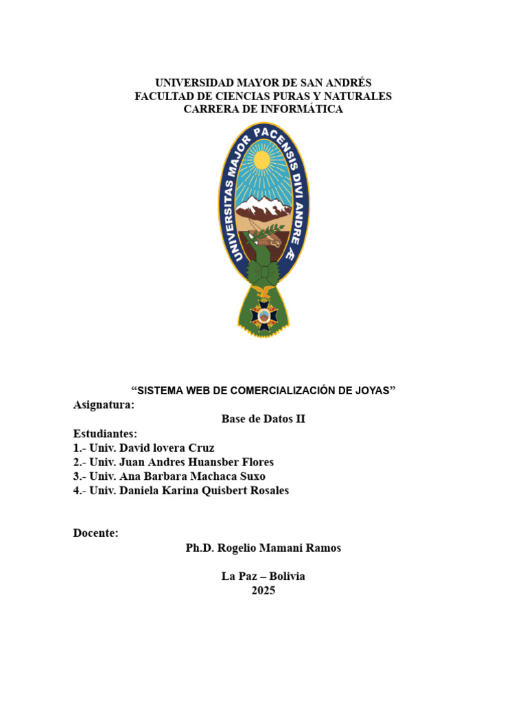 Informe Proyecto Base de Datos 2 | PDF | Usuario (informática) | Bases de datos