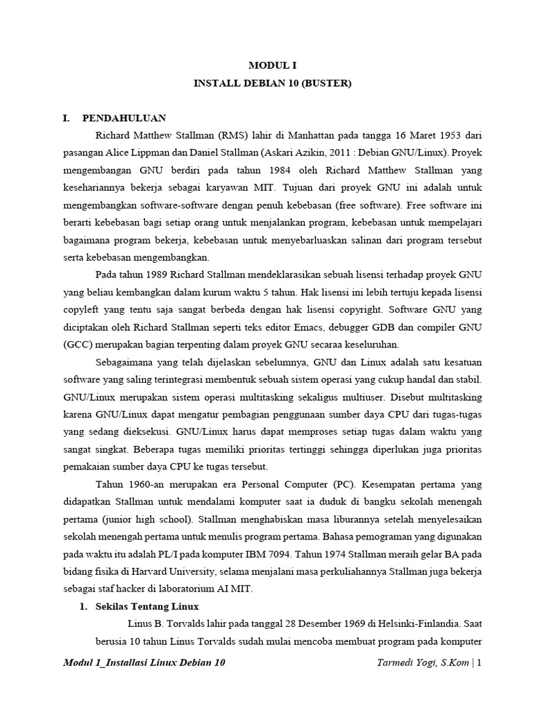 Modul 01 - Installasi Debian 10 (Buster) | PDF
