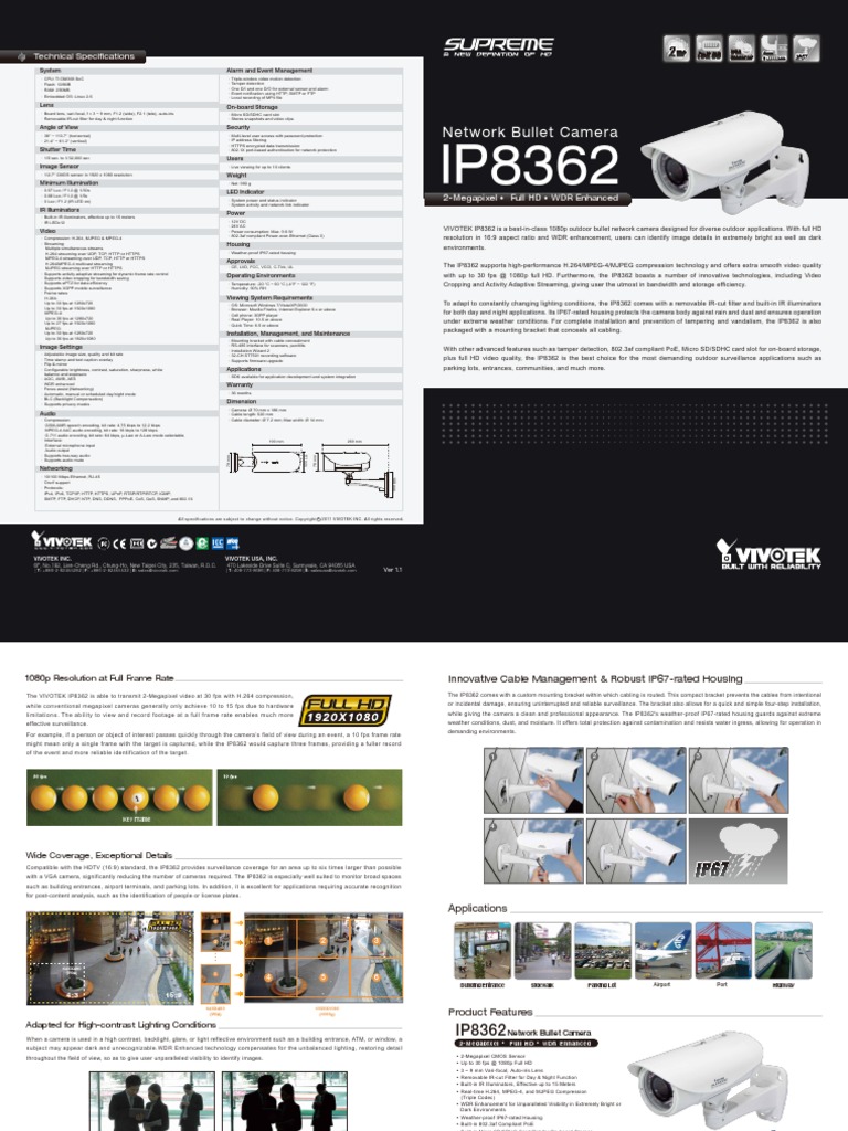Ip8362datasheet en | PDF | H.264/Mpeg 4 Avc | Secure Digital