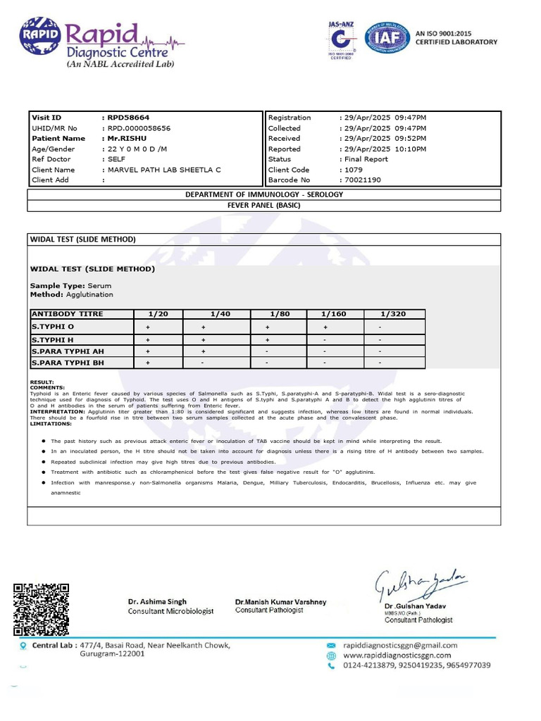 Labreportnew - 2025-04-29T234532.870 | PDF | Serology | Hematology