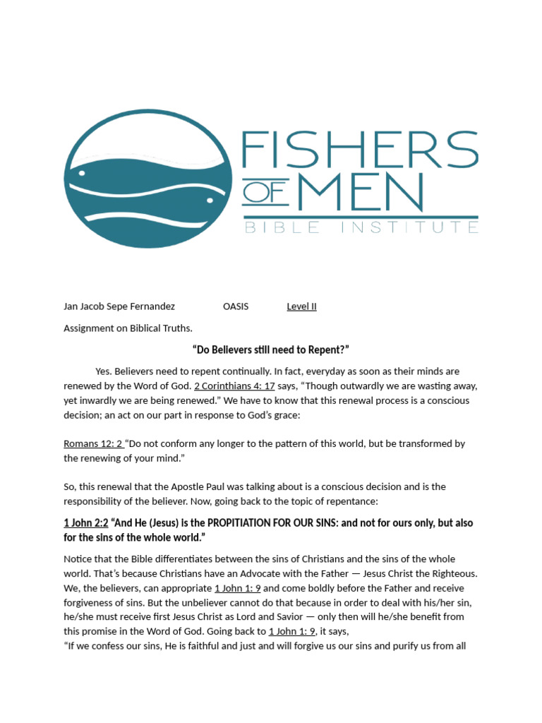 Importance of Ongoing Repentance for Believers | PDF | Born Again | Jesus
