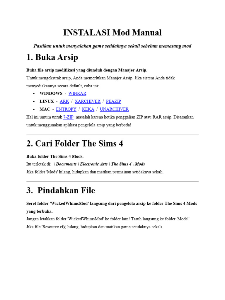 INSTALASI Mod Manual | PDF