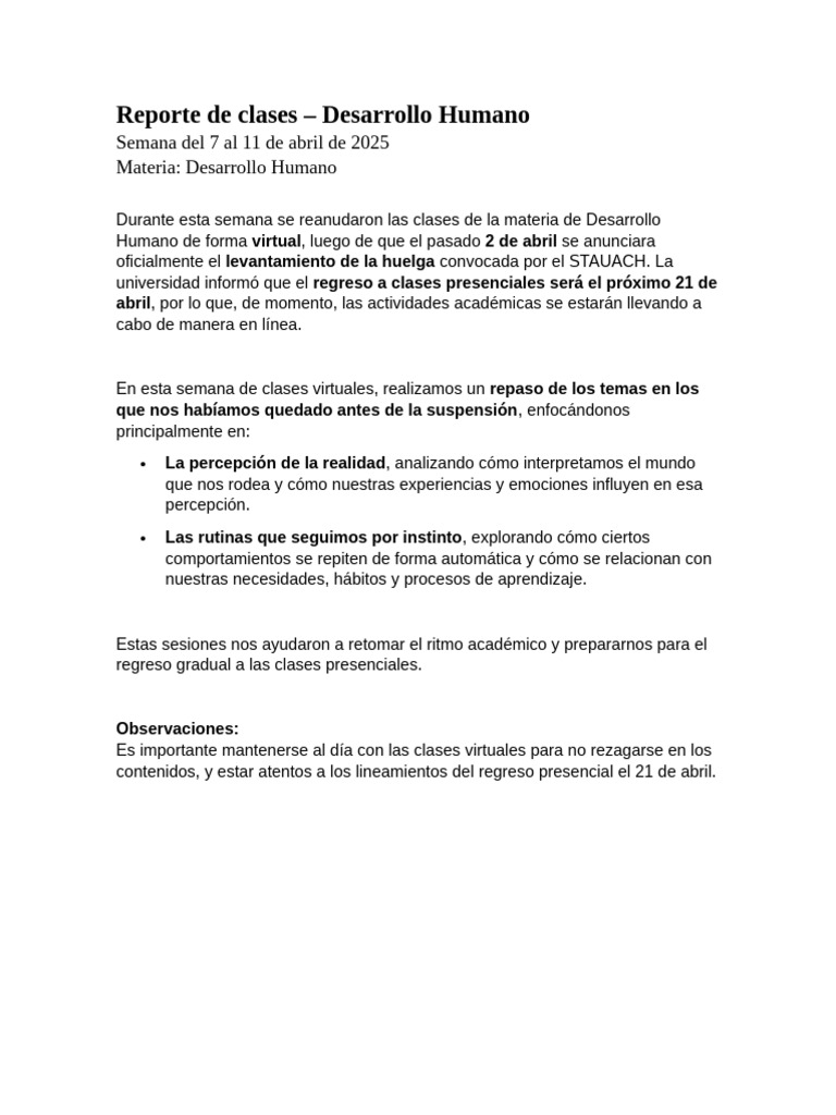 Reporte de Clases | PDF