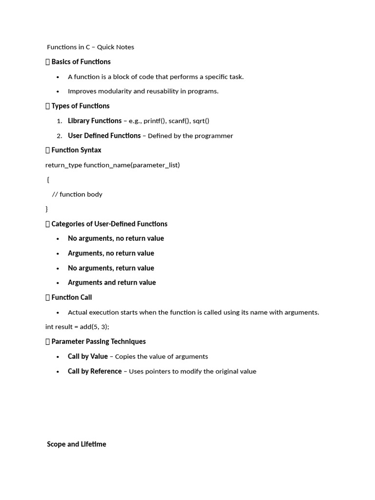 Functions in C | PDF