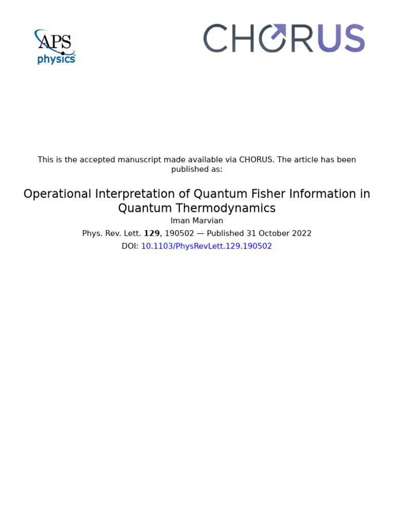 Operational Interpretation of Quantum Fisher Information in Quantum ...